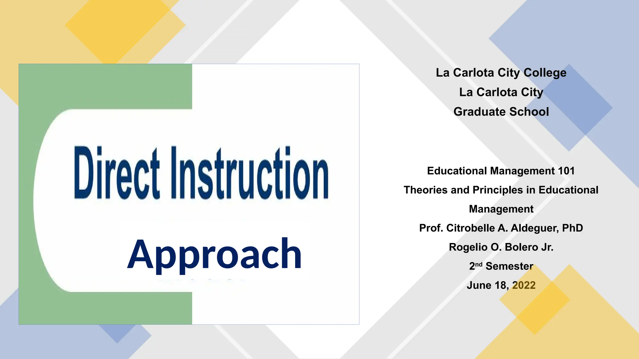 Bolero, Direct Instruction Approach.pptx