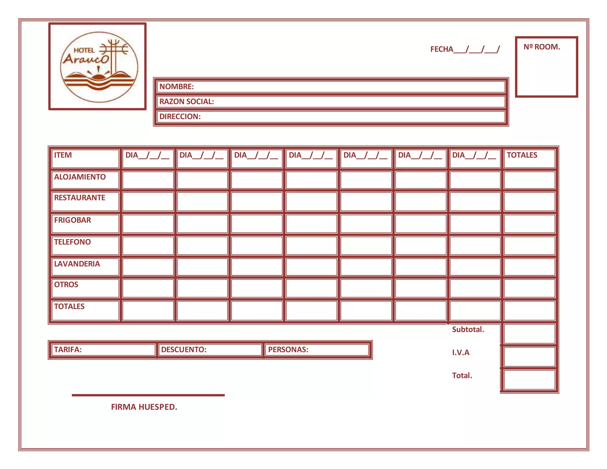 Boleta manual hotel arauco | PPT