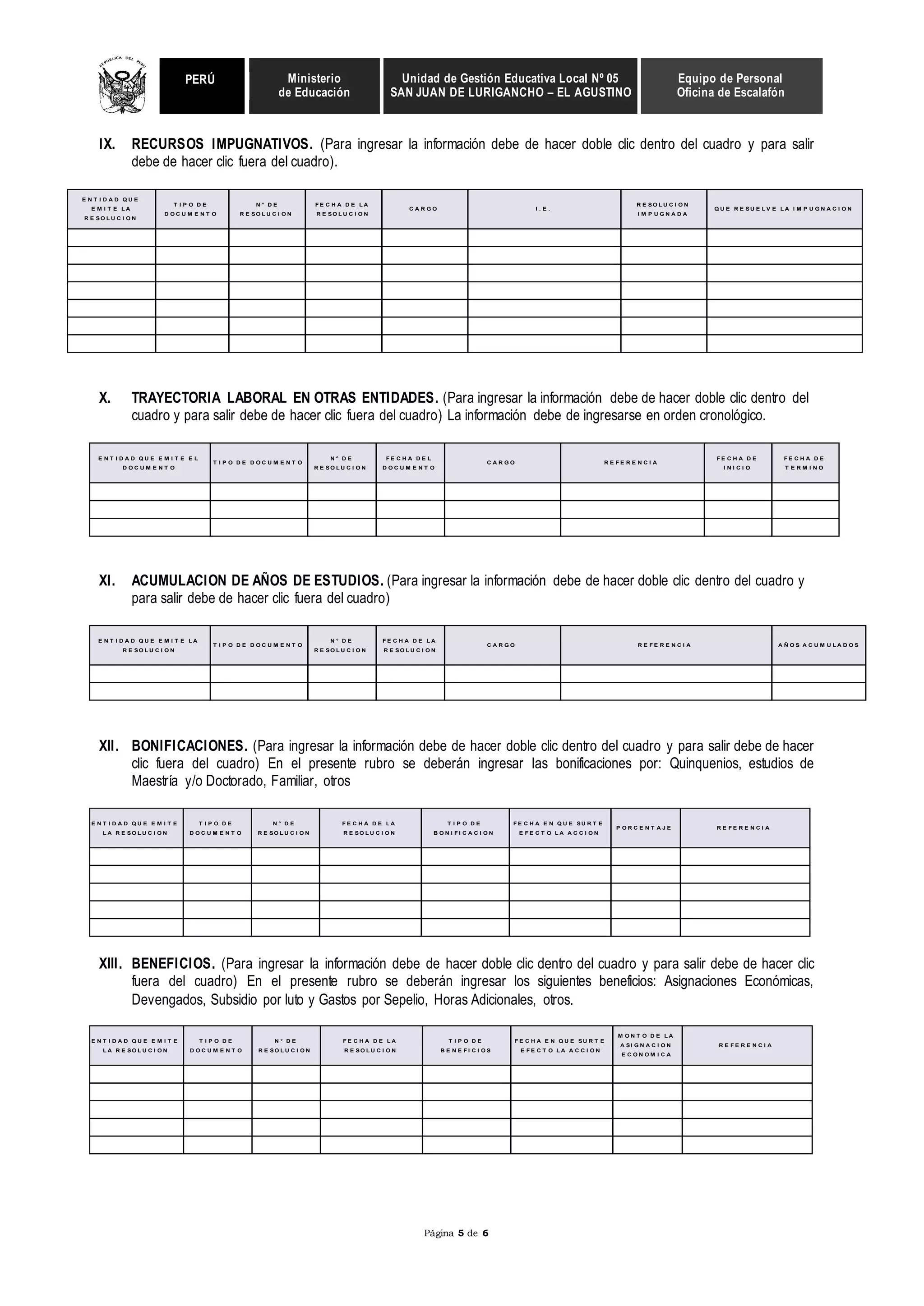 Boleta pesonal escalafon | DOC | Graduation | Personal Celebrations ...