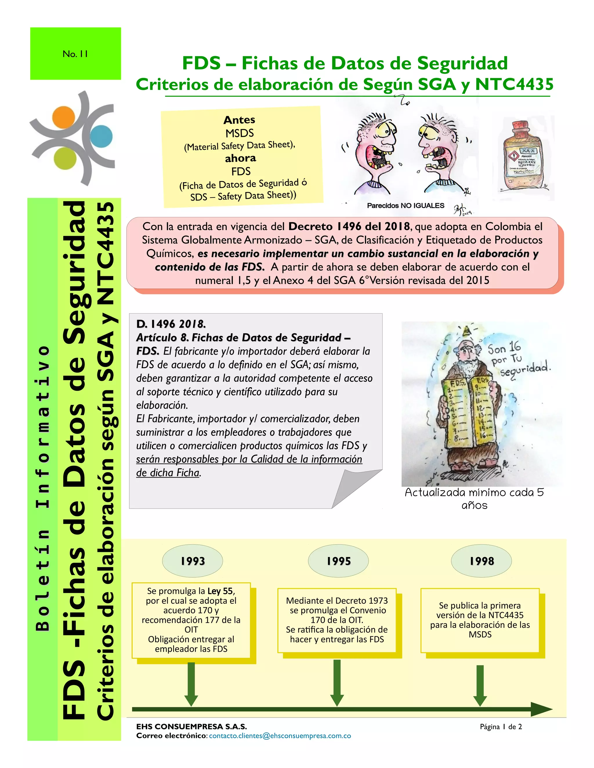 Boletin no 11 fds fichas de datos de seguridad bajo criterios del sga | PDF