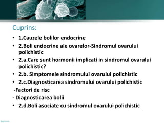 Boli endocrine ale ovarelor | PPT