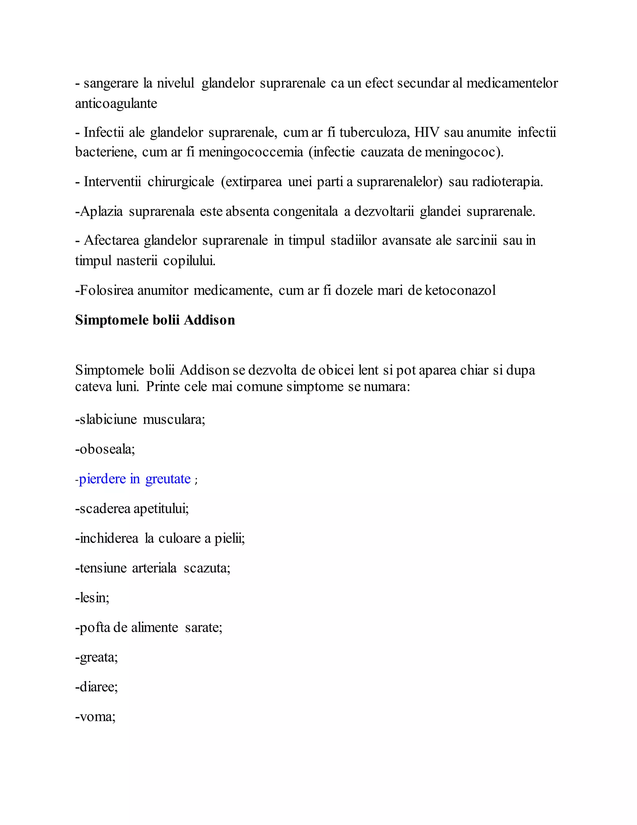 Bolile glandelor suprarenale | DOCX