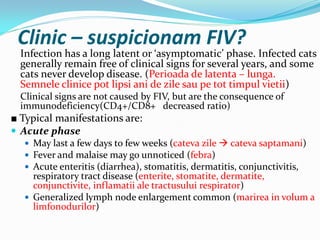 FeLV si FIV Boli pisici an 5 curs Diagnostic si Profilaxie | PPT