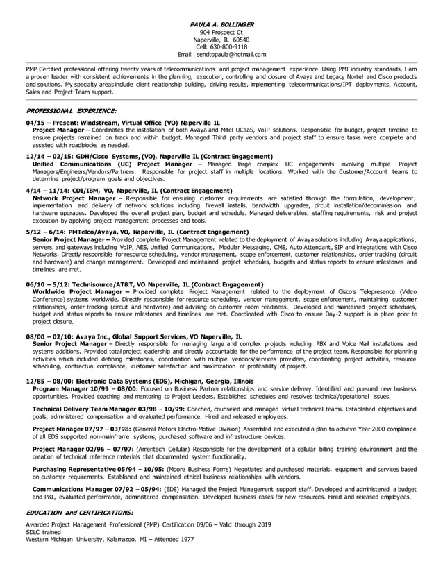 Bollinger resume 04 2016 | PDF