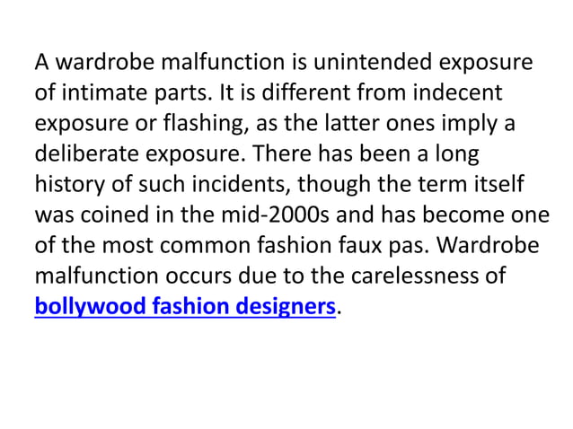 Bollywood Hot Wardrobe Malfunction | PPTX