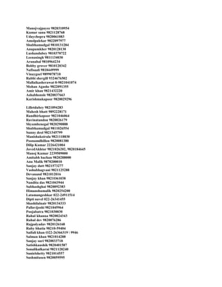 Bollywood stars contact numbers | DOCX