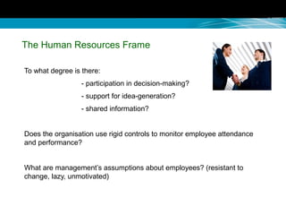 Bolman & Deal's Four Frames for Organisational Analysis | PPT
