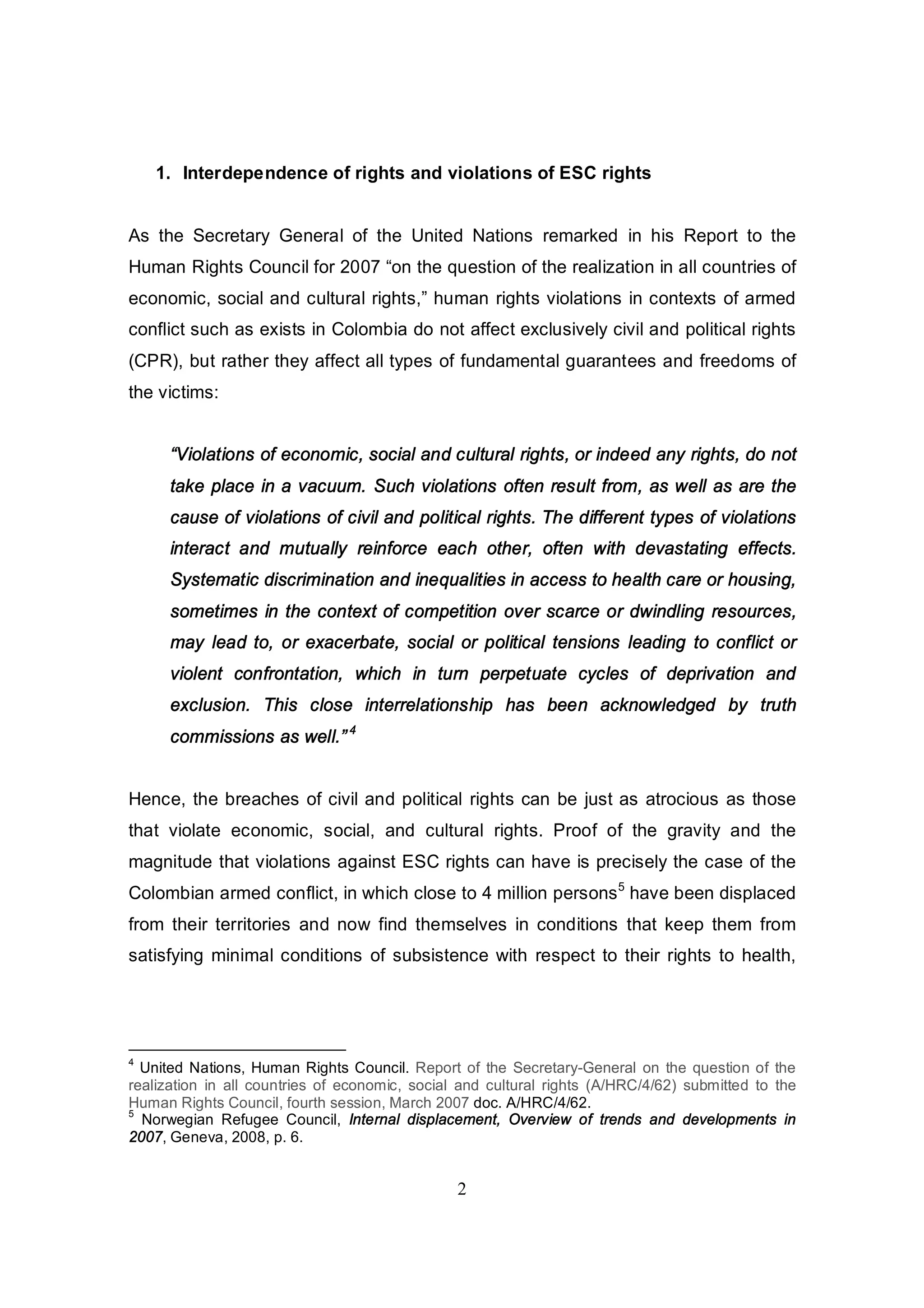 The approval of the Optional Protocol of the International Covenant on ...