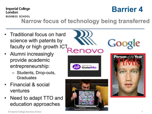 Barriers to technology transfer and policies - Mike Wright | PPTX