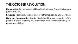 CAMBRIDGE AS HISTORY: RUSSIAN REVOLUTION MODULE. THE BOLSHEVIKS RISE TO ...