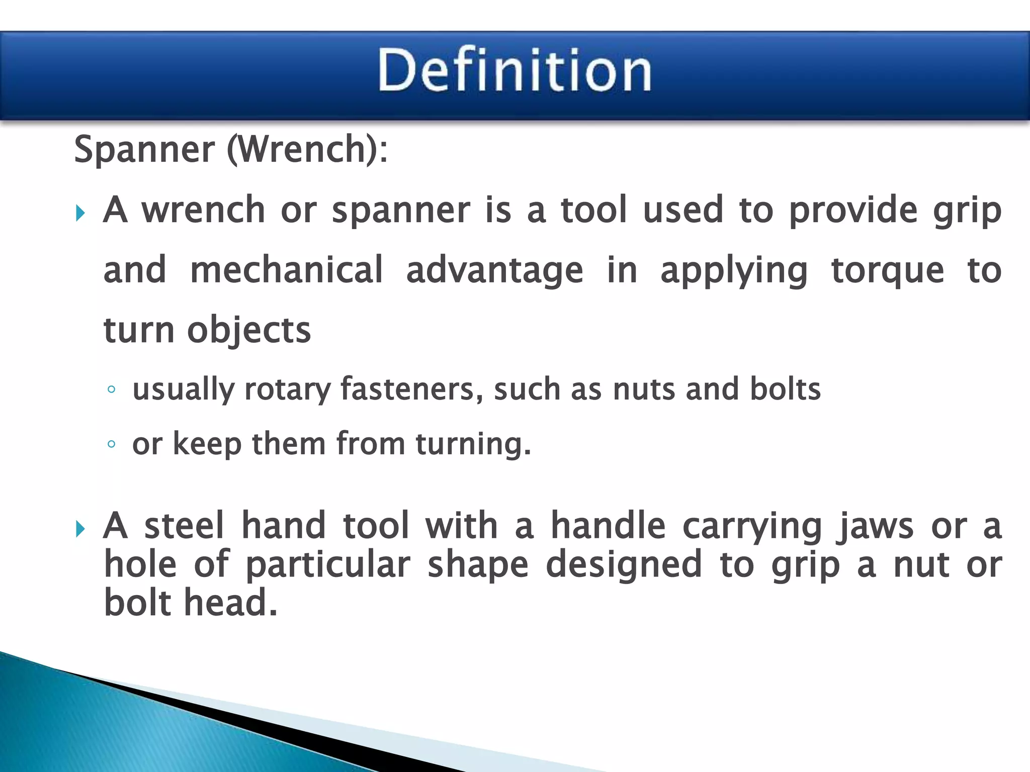 Bolt-Spanner Tricks | PPTX