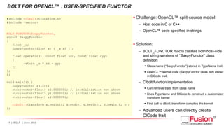 Bolt C++ Standard Template Libary for HSA by Ben Sanders, AMD | PPT