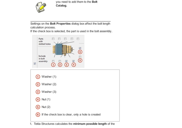 Bolt length calculation tekla user assistance | PDF