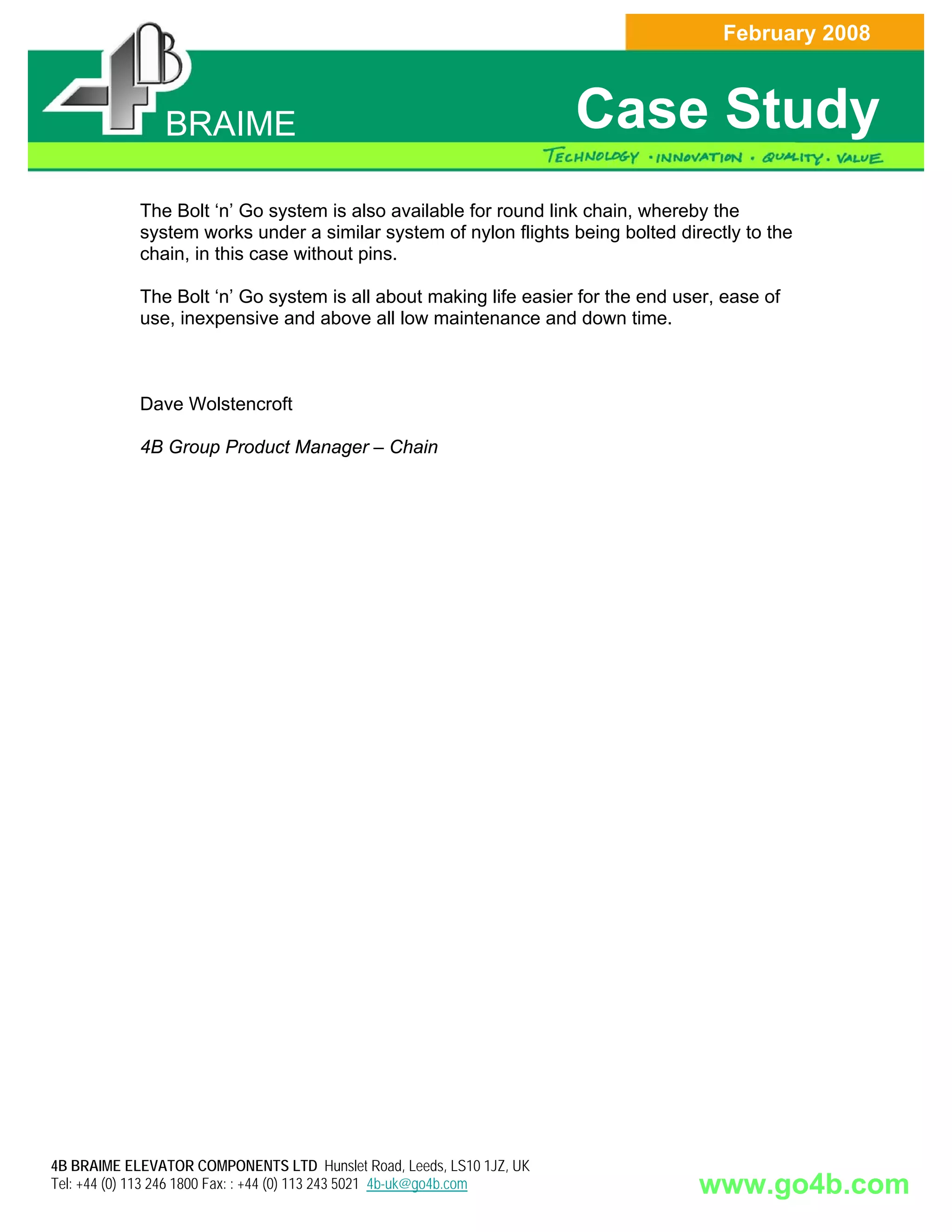 Bolt n Go chain and flight system Case Study | PDF