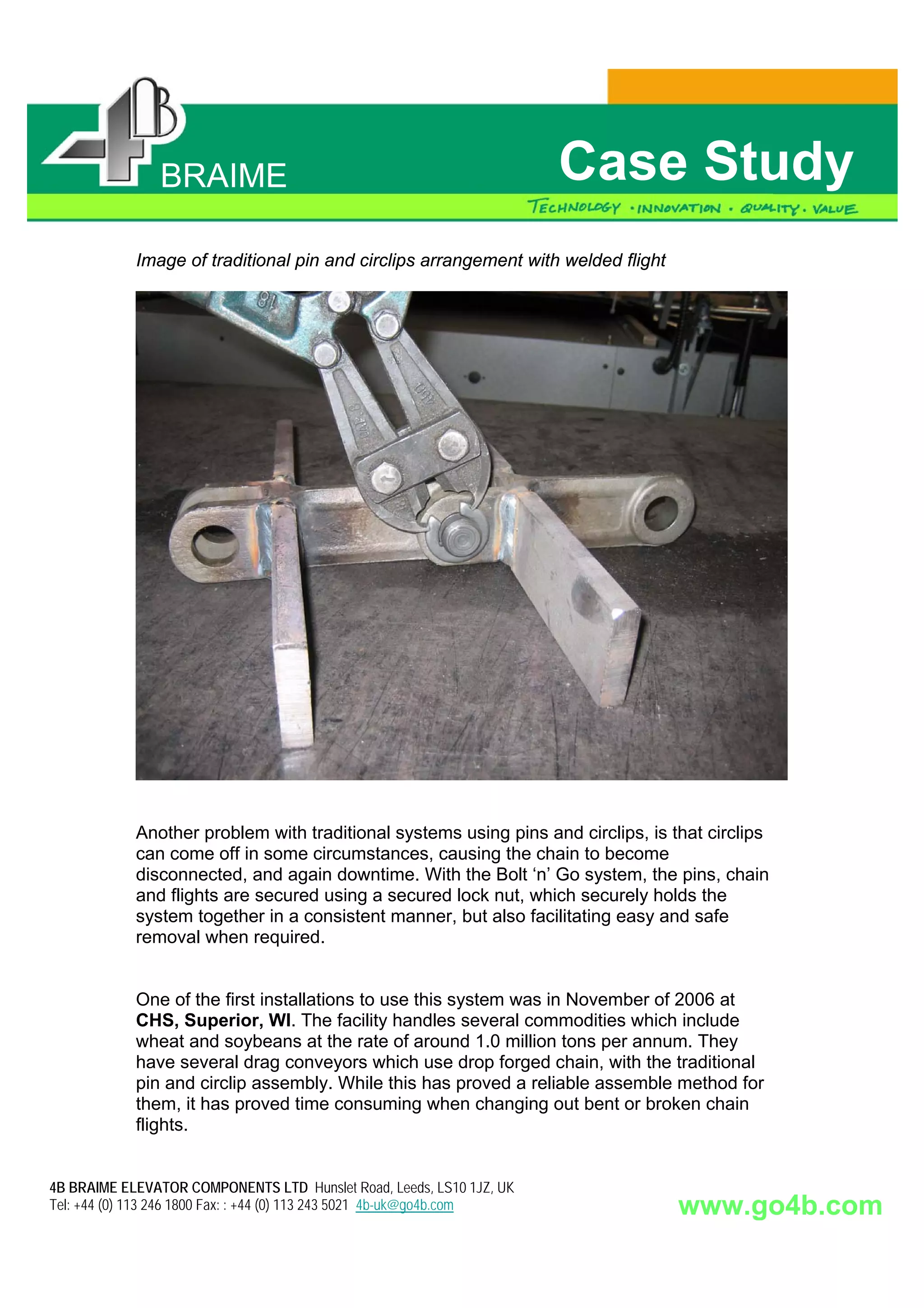 Bolt n go Chain and Flight system for Drop Forged Chains - CASE STUDY ...