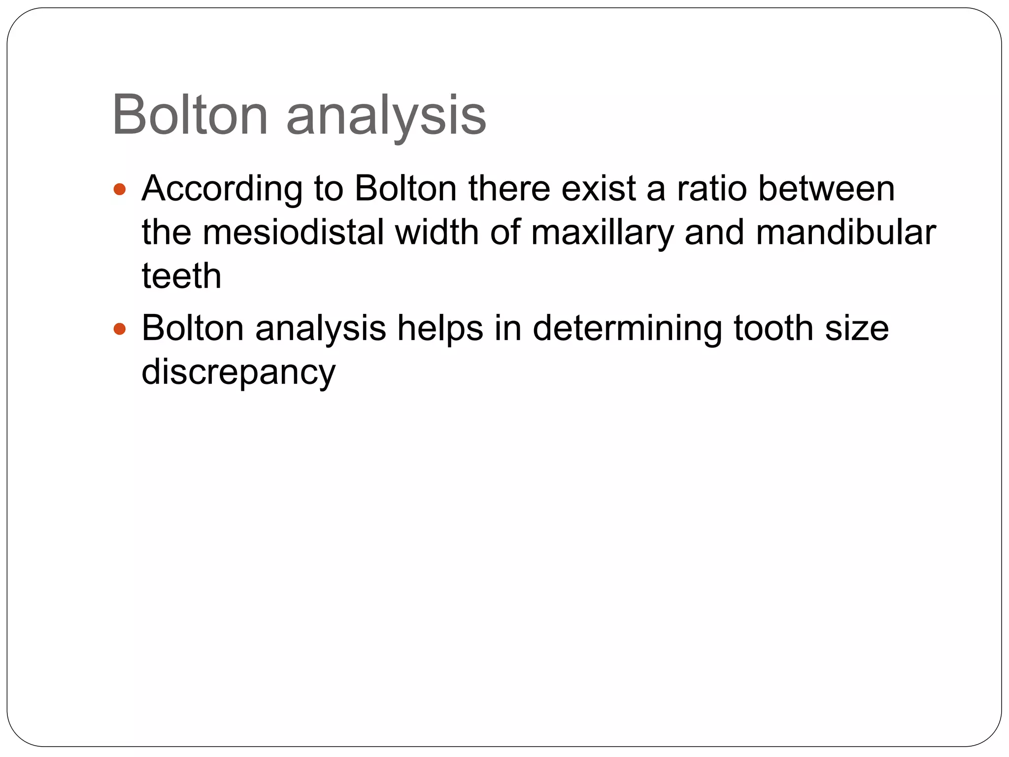 Bolton analysis and mixed dentition analysis | PPTX