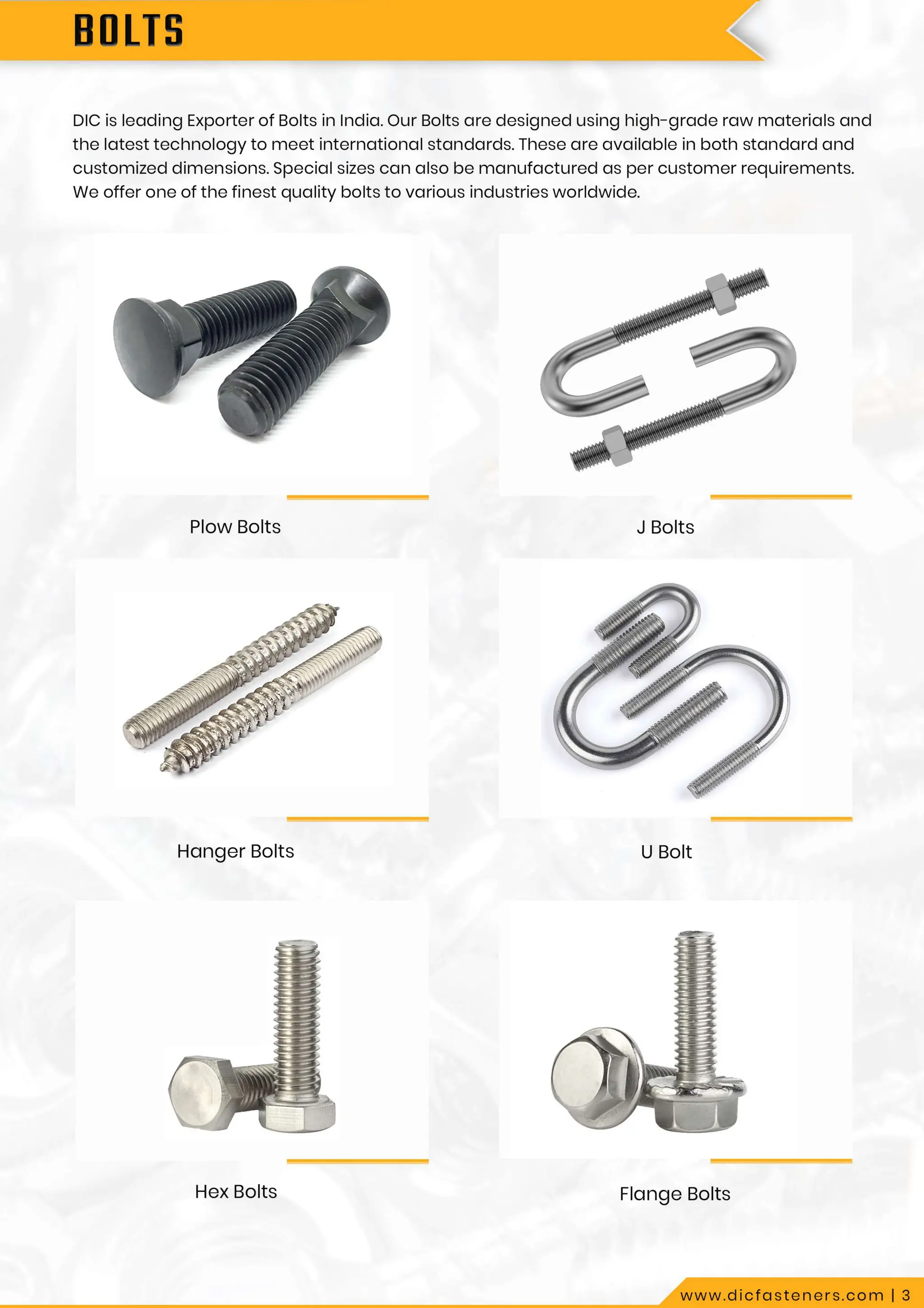 Suppliers and Exporters of Industrial Bolts | PDF
