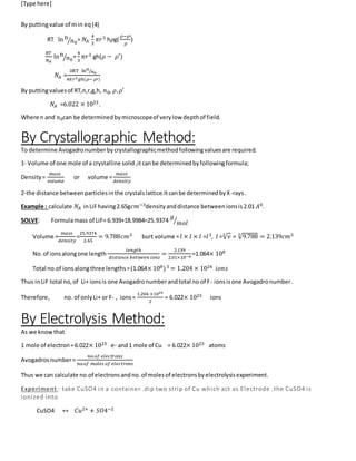 Boltzmann entropy and methods for determination of Avogadro nummber | DOCX