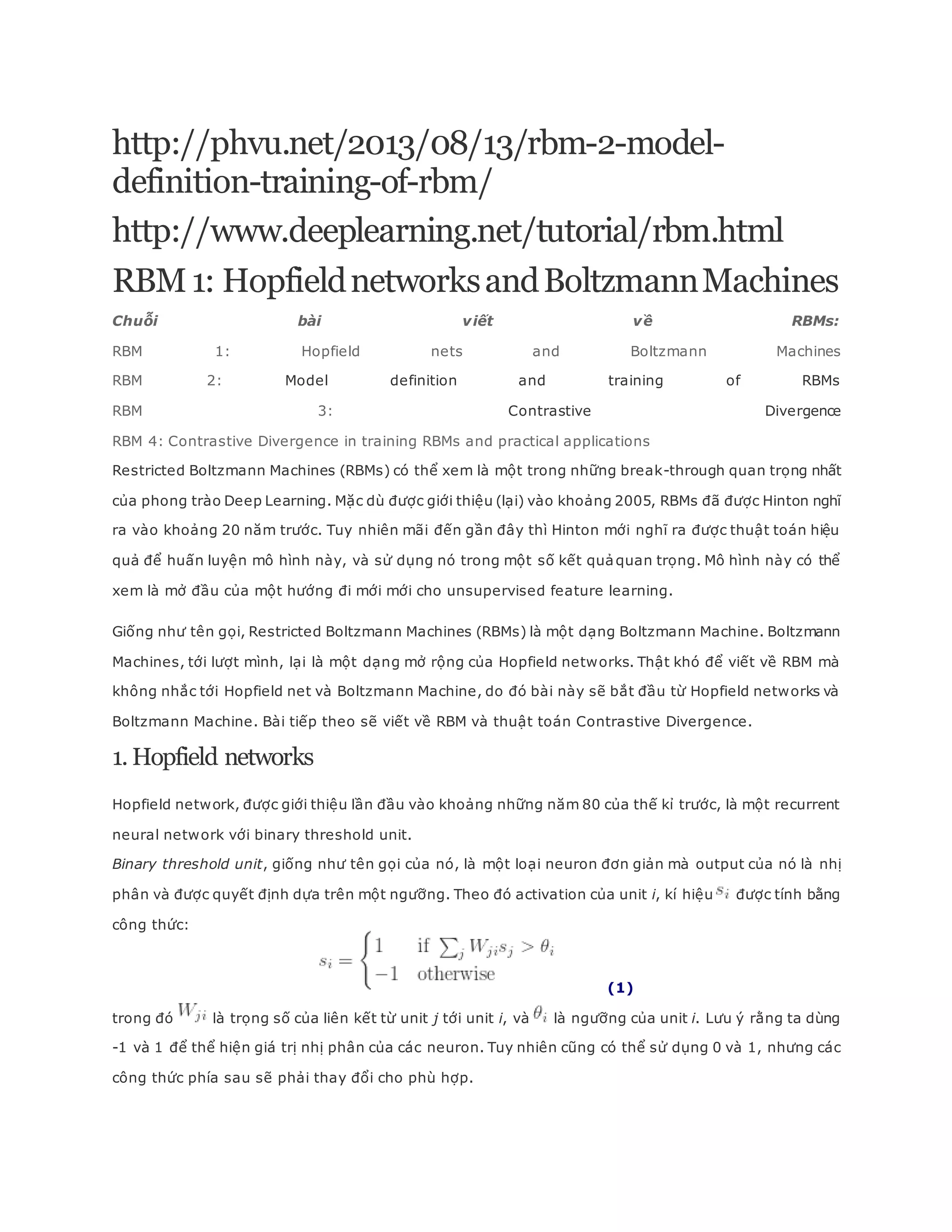 Restricted Boltzmann Machines (RBMs) | DOCX