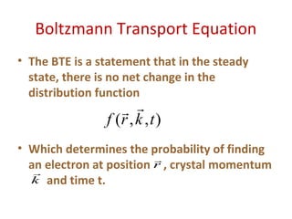 Boltzmann transport equation | PPT