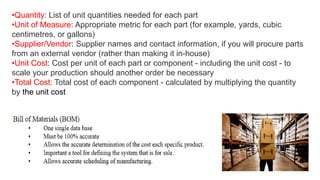 Bill of Material | PPTX