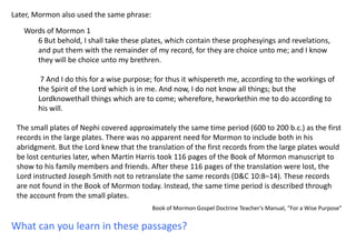 2013 Book of Mormon: Chapter 3 (Institute lesson by hgellor) | PPT