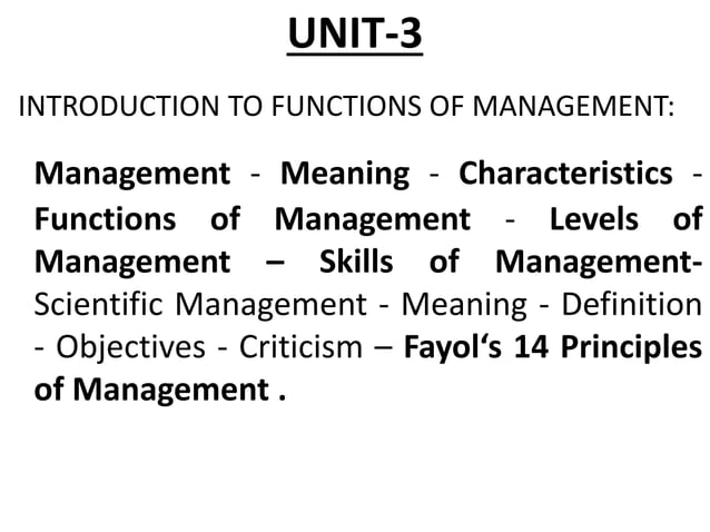 BUSINESS ORGANIZATION AND MANAGEMENT - B.Com I SEM- UNIT-3 | PPTX ...