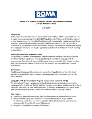 Boma 2020 for retail properties fact sheet | PDF