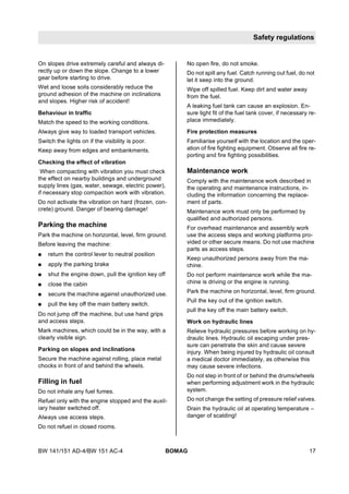 Bomag bw 141 ad 4 tandem rollers service repair manual | PDF
