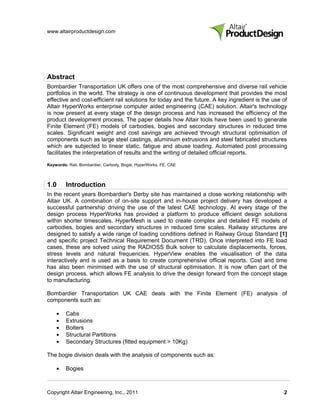 Bombardier Transportation - Fast Tracking Rail Vehicle Design | PDF