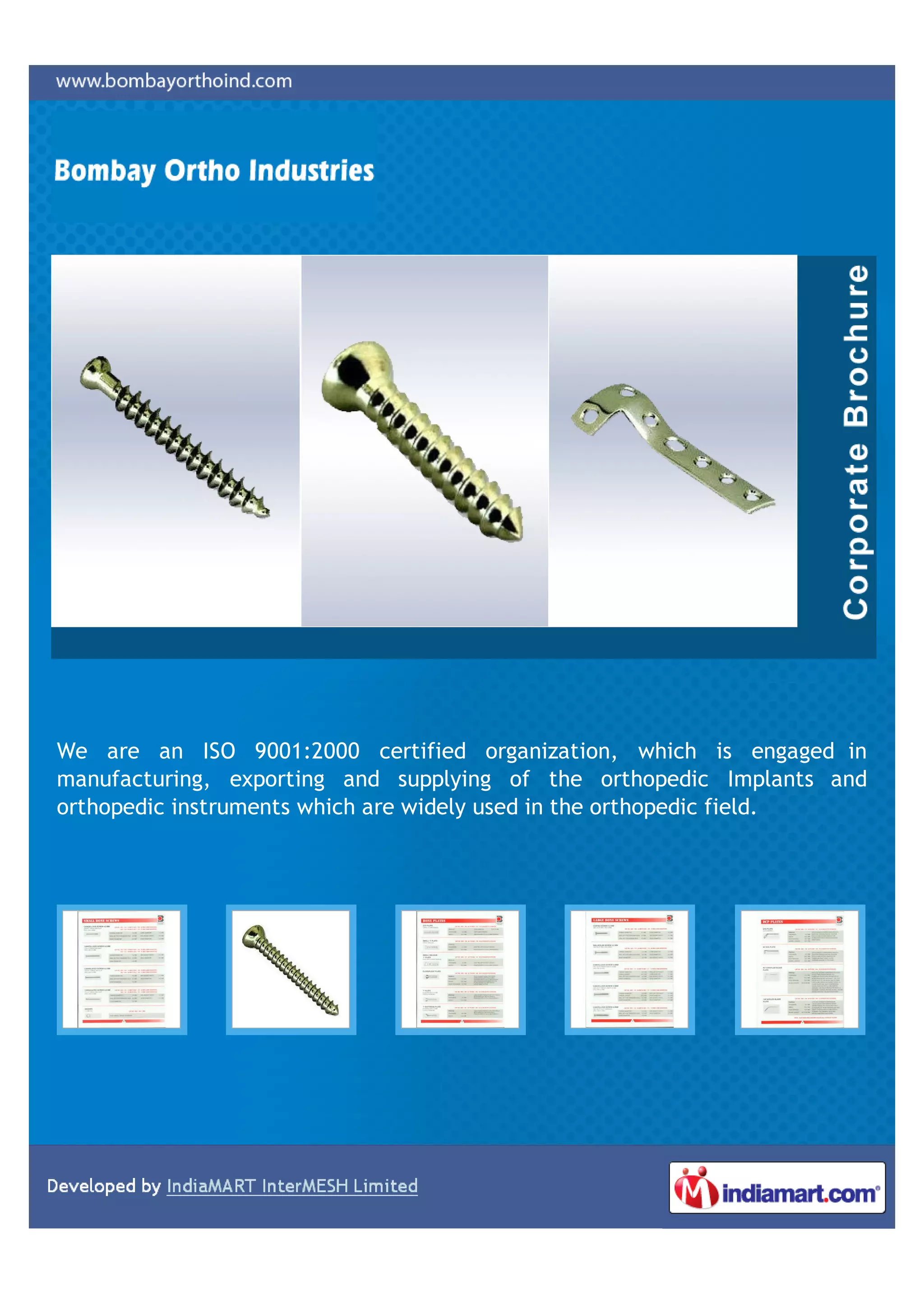 Bombay Ortho Industries, Rajkot, Pedical Screw | PDF