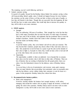 BUSINESS POLICIES OF BOMBAY BAKERY | DOCX