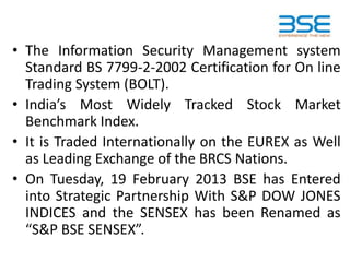 Bombay stock exchange | PPTX