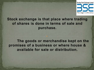 Bombay stock exchange BSE | PPT