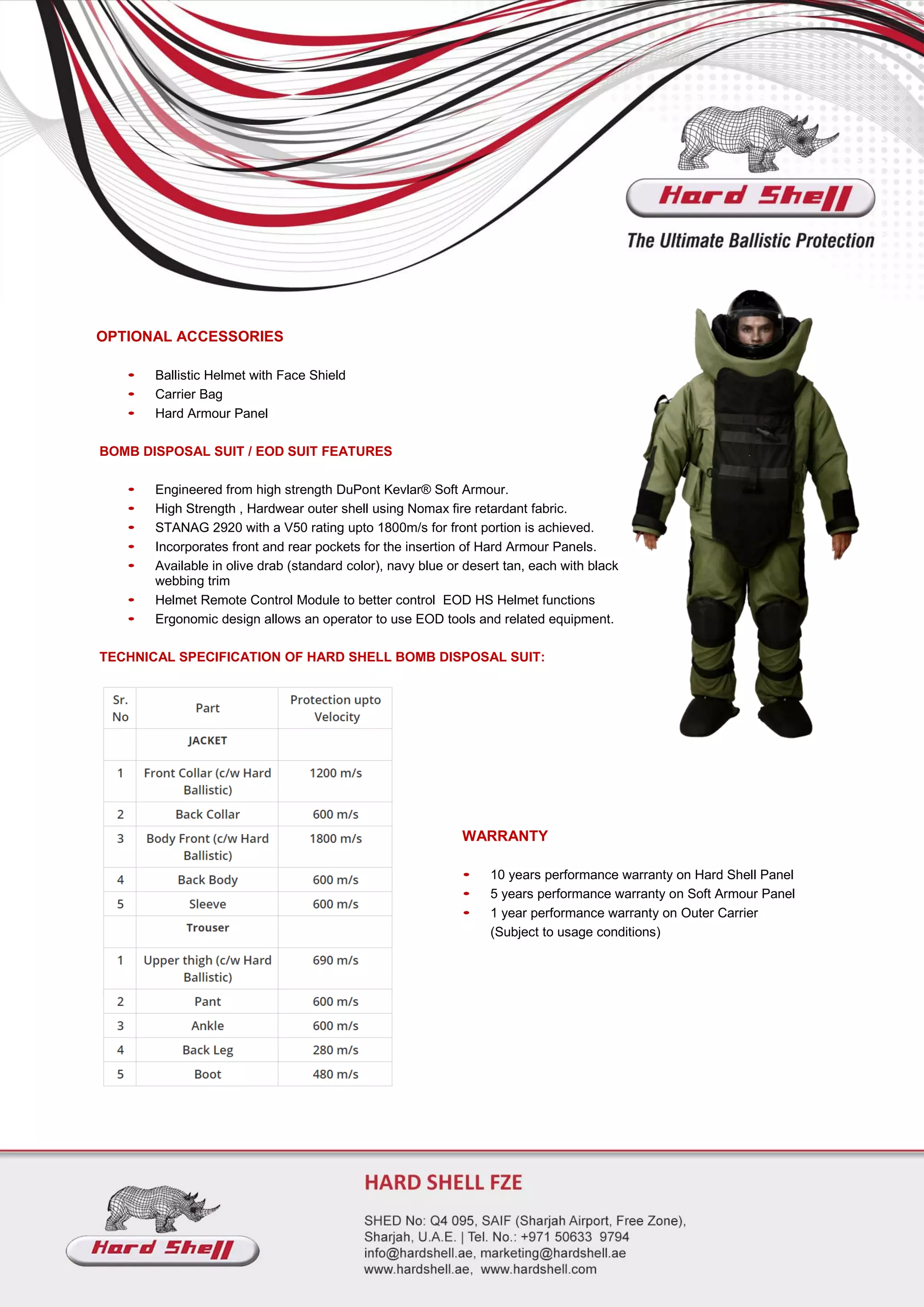 Bomb disposal suit, Bulletproof EOD Manufacturer- Hard Shell | PDF