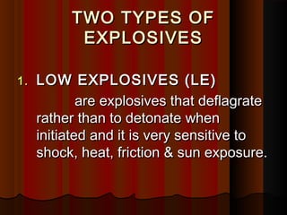 Types Of Explosives