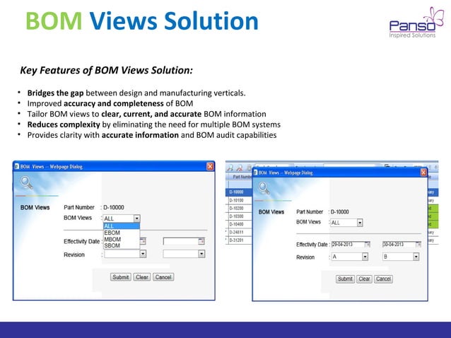 BOM (Bill of Materials) Views in Aras Innovator by Panso Solutions | PPT