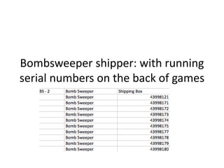 Bombsweeper shipper | PPT