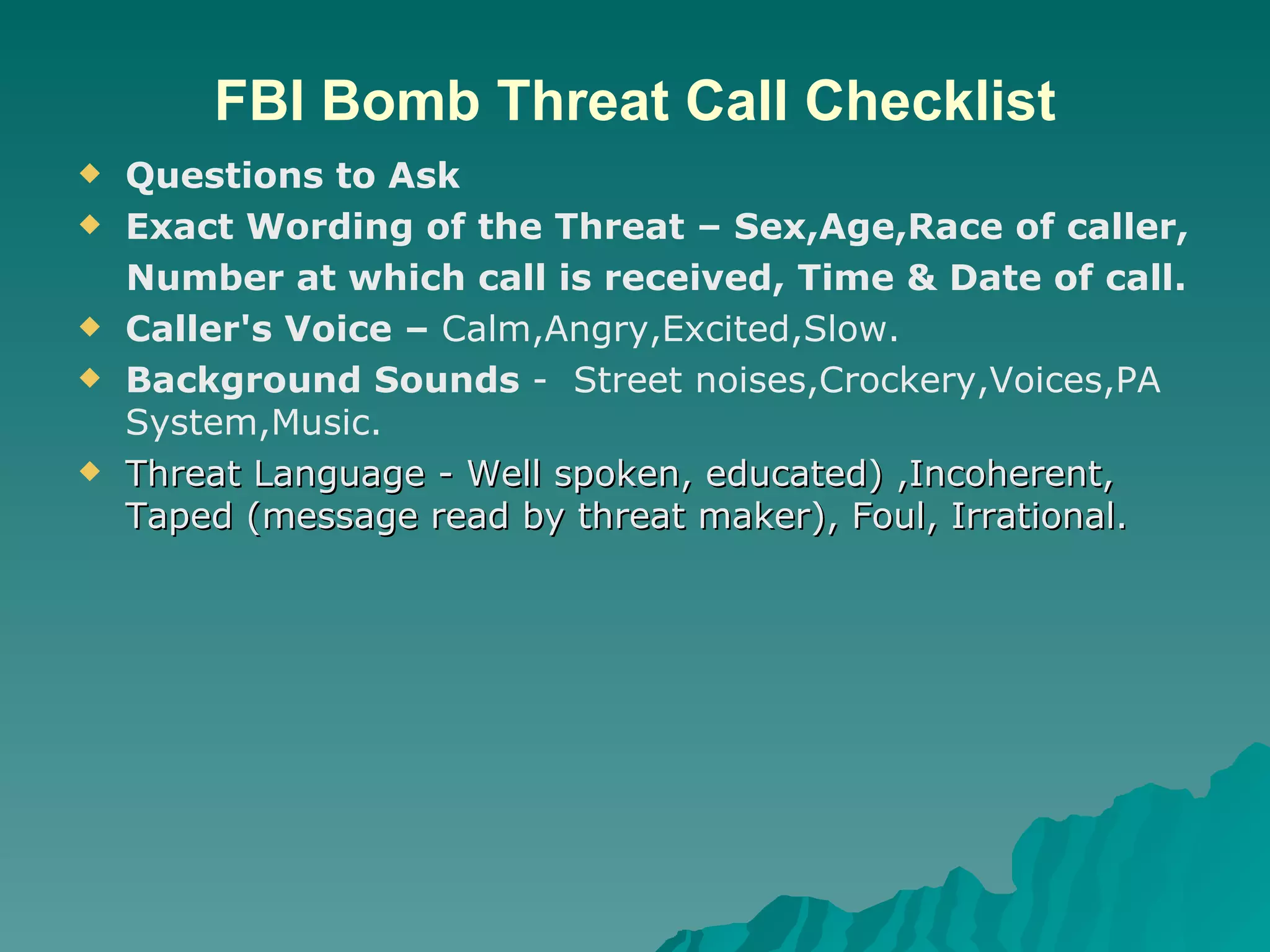 Bomb threat | PPT