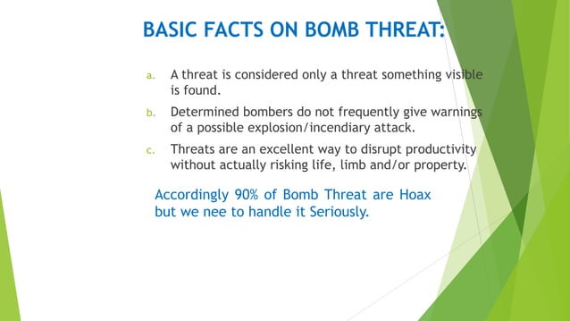 BOMB THREAT AWARENESS SEMINAR.pptx | First Aid | Injuries
