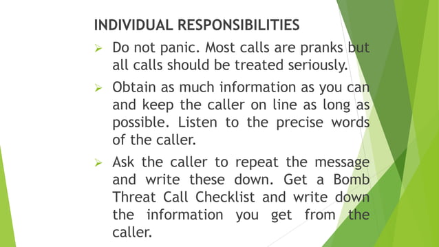 BOMB THREAT AWARENESS SEMINAR.pptx | First Aid | Injuries