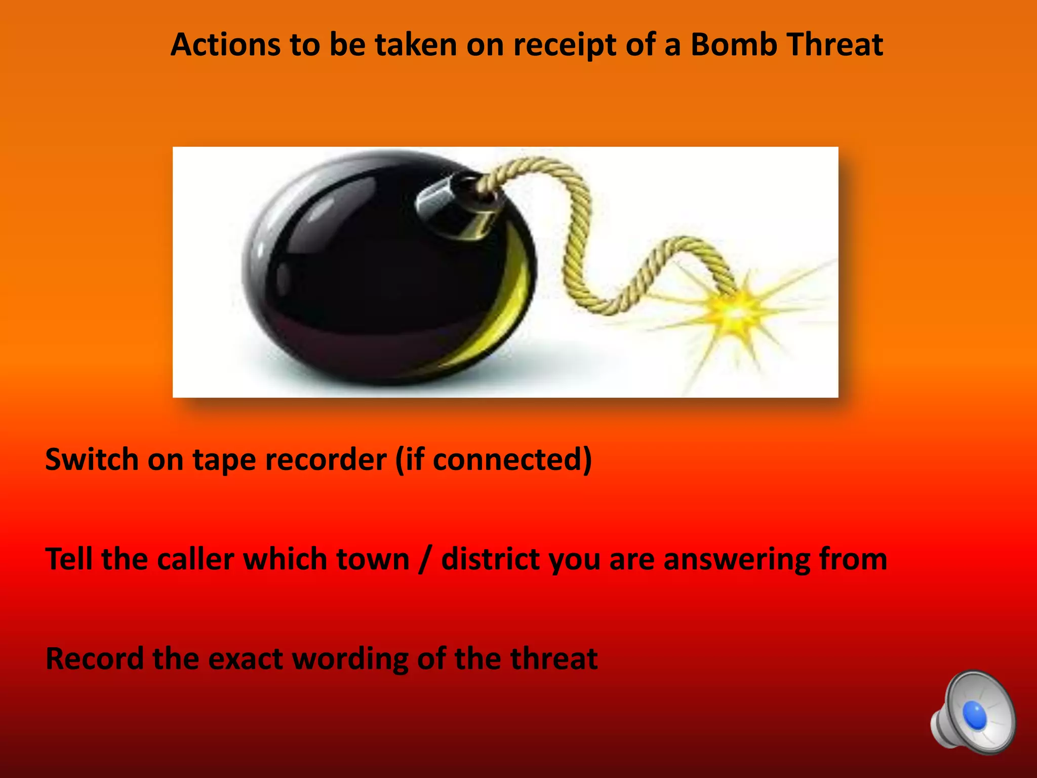 Bomb threat checklist | PPTX