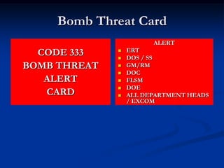 Bomb threat presnt | PPTX
