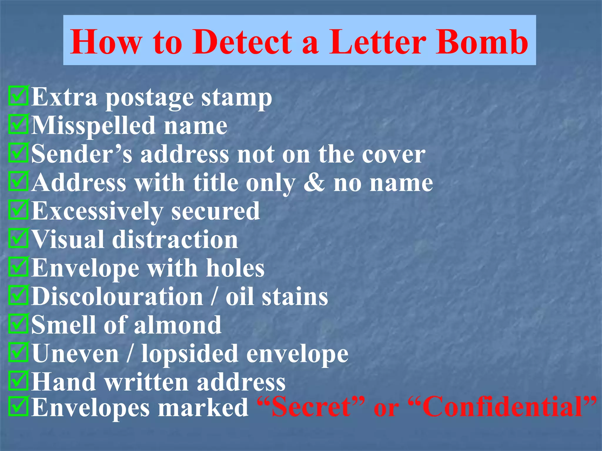 Bomb threat procedures | PPT