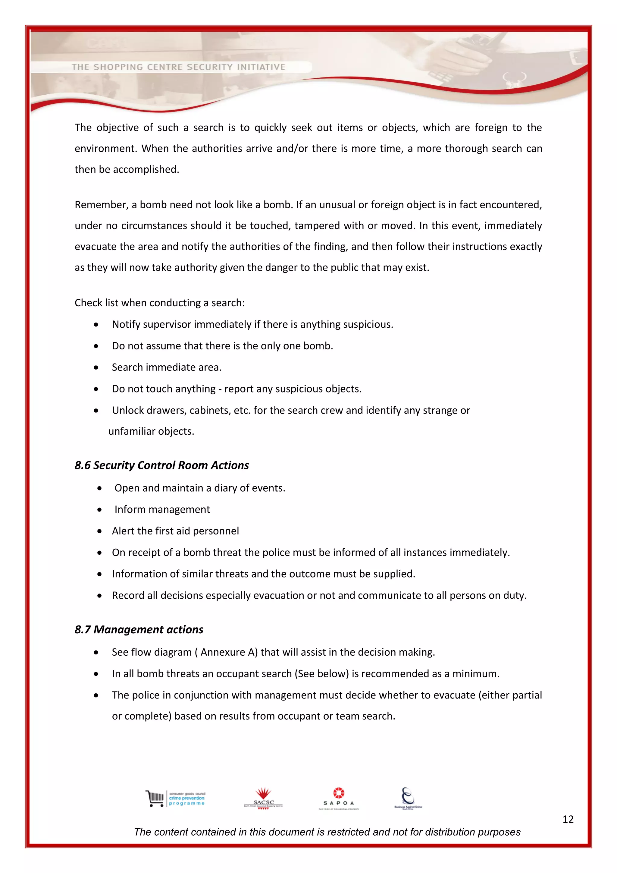 Bomb threat sop | PDF