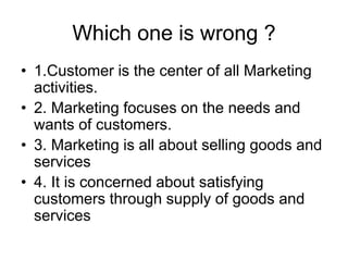 Foundation Course Basics of Marketing MCQ with answers | PPT