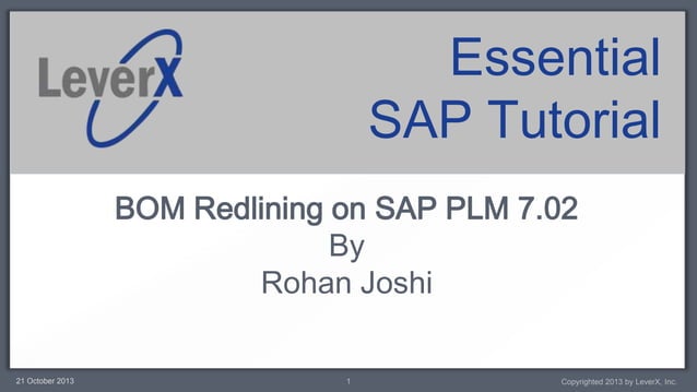 SAP PLM Bill of Material (BOM) Redlining | PPTX | Technology & Computing