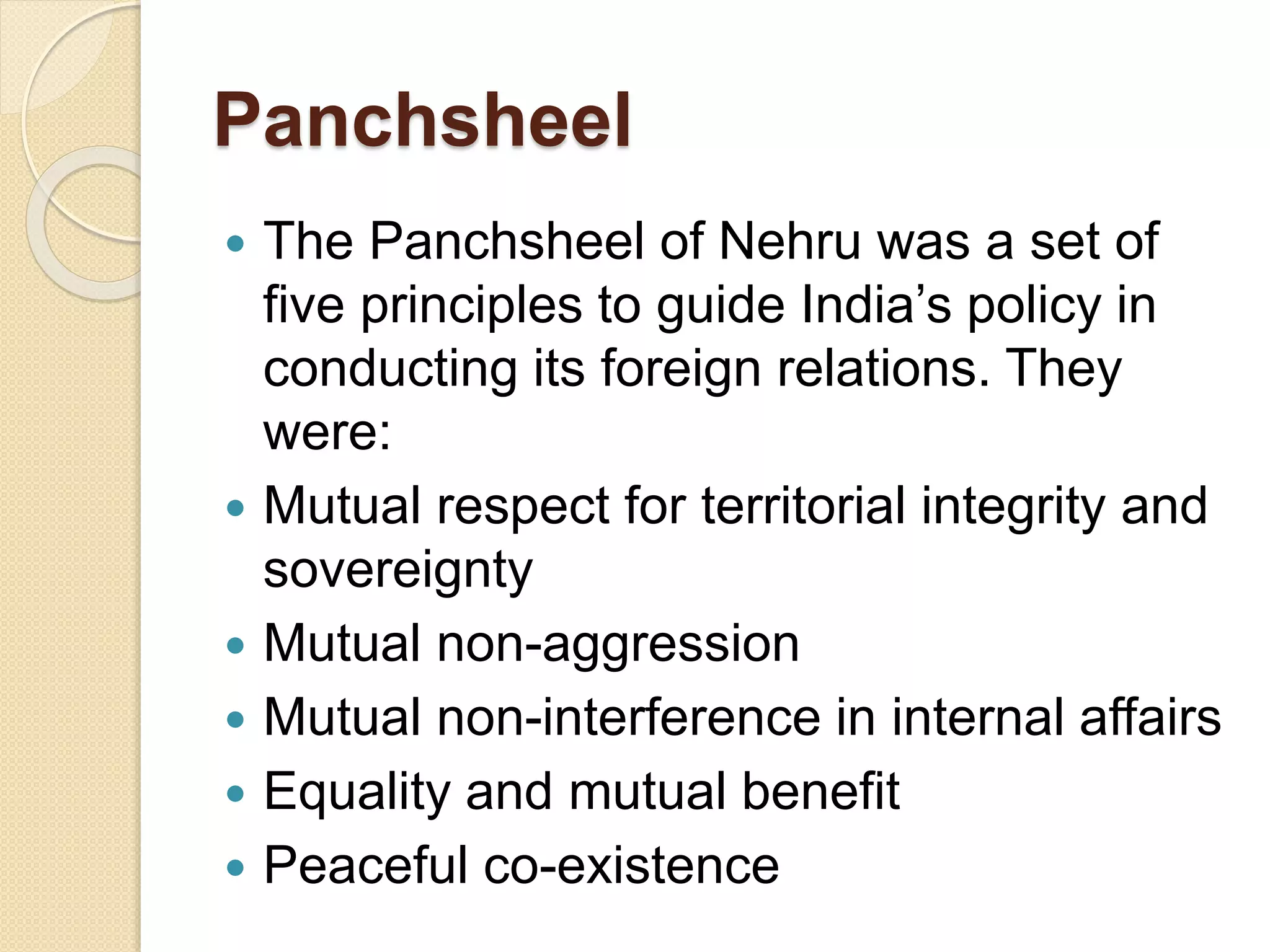principles of indian foreign policy | PPTX