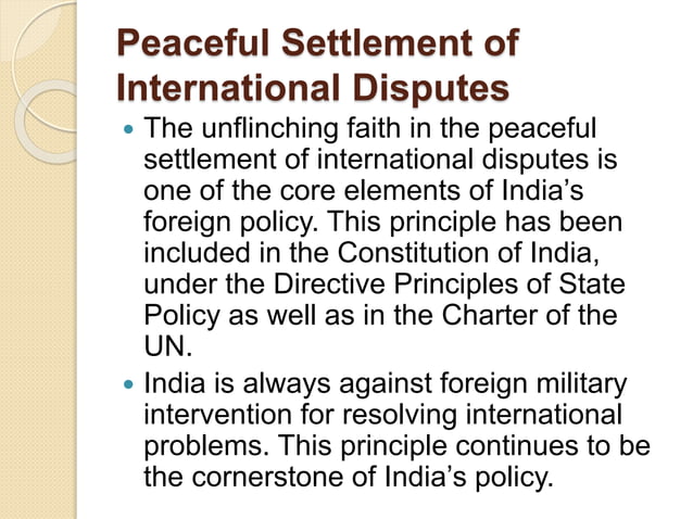 principles of indian foreign policy | PPTX | Political Issues & policy ...
