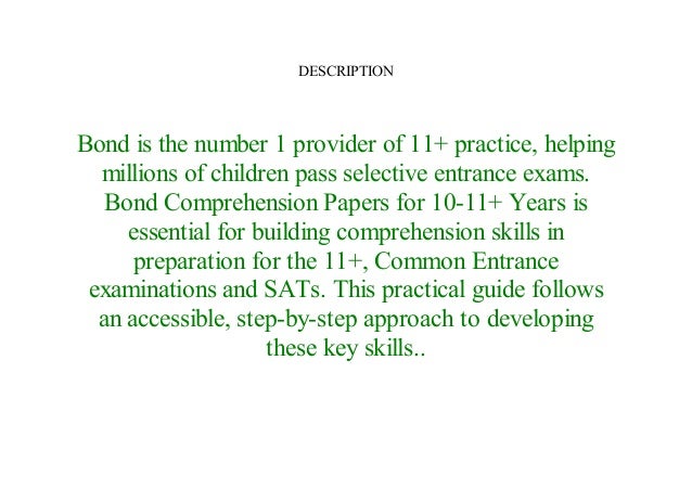 Read [PDF] Bond 11+: English: Comprehension Papers by Michellejoy ...